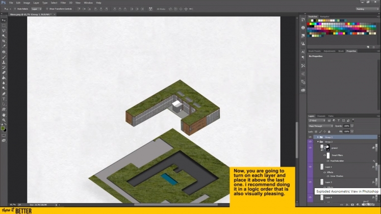 Easy Axonometric Diagram Tutorial with Sketchup and Photoshop - Dezign ...