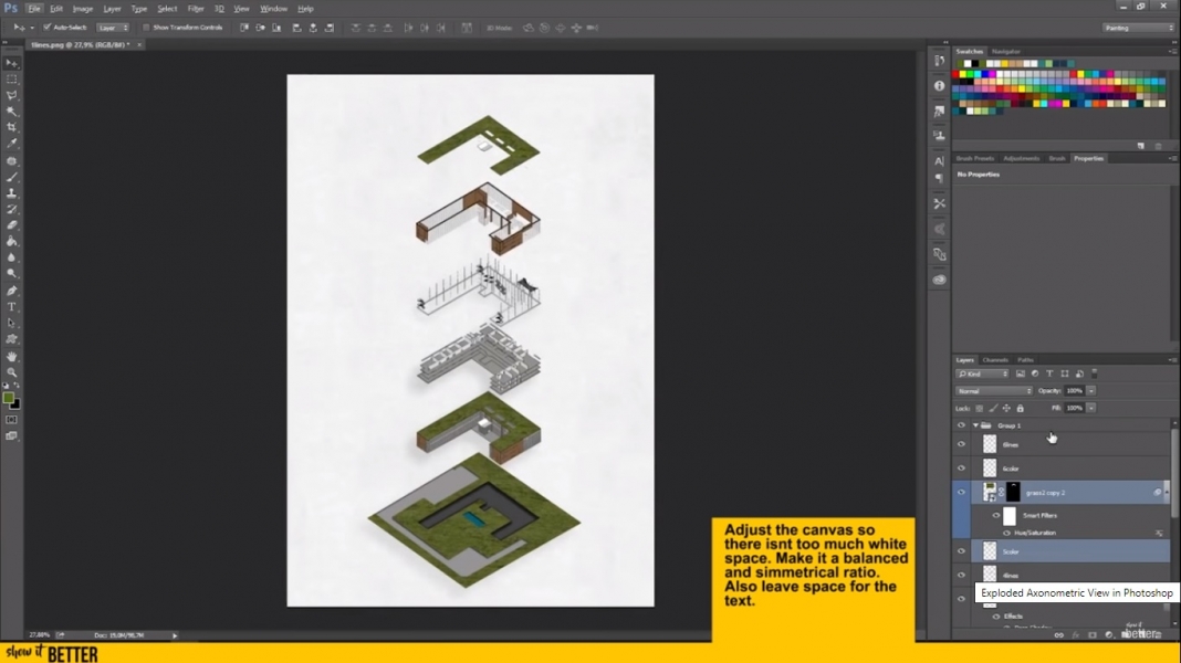 Easy Axonometric Diagram Tutorial with Sketchup and Photoshop - Dezign ...