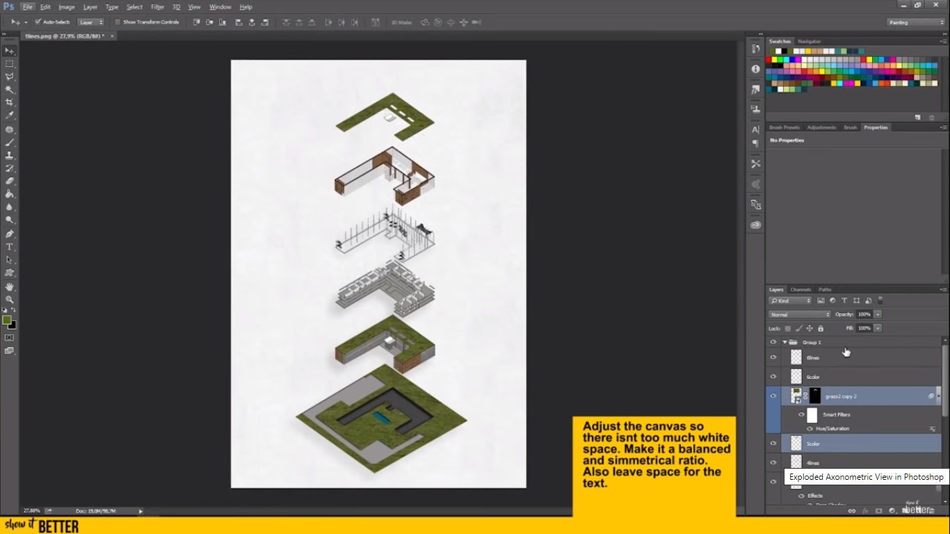 Easy Axonometric Diagram Tutorial with Sketchup and Photoshop - Dezign ...