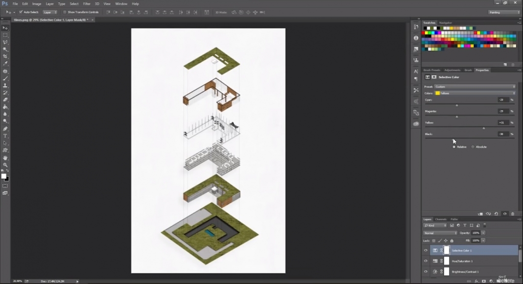 Easy Axonometric Diagram Tutorial with Sketchup and Photoshop - Dezign ...