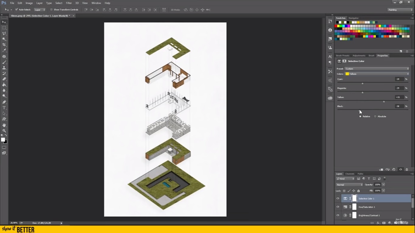 Easy Axonometric Diagram Tutorial with Sketchup and Photoshop - Dezign ...