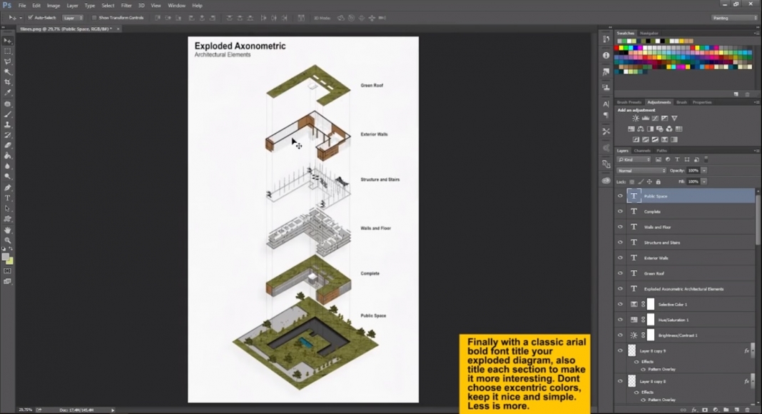 Easy Axonometric Diagram Tutorial with Sketchup and Photoshop - Dezign Ark (Beta)