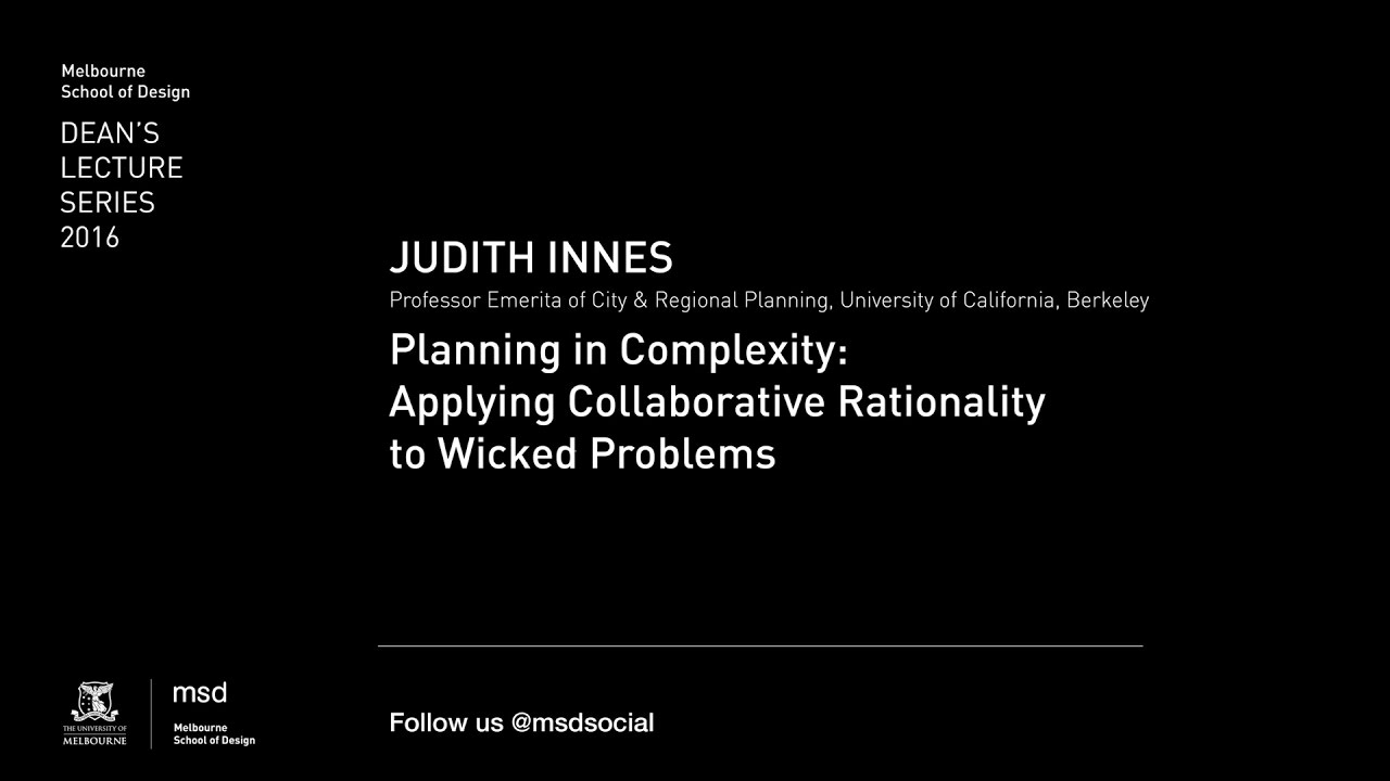 Dean's Lecture Series 2016 - Judith Innes - Dezign Ark