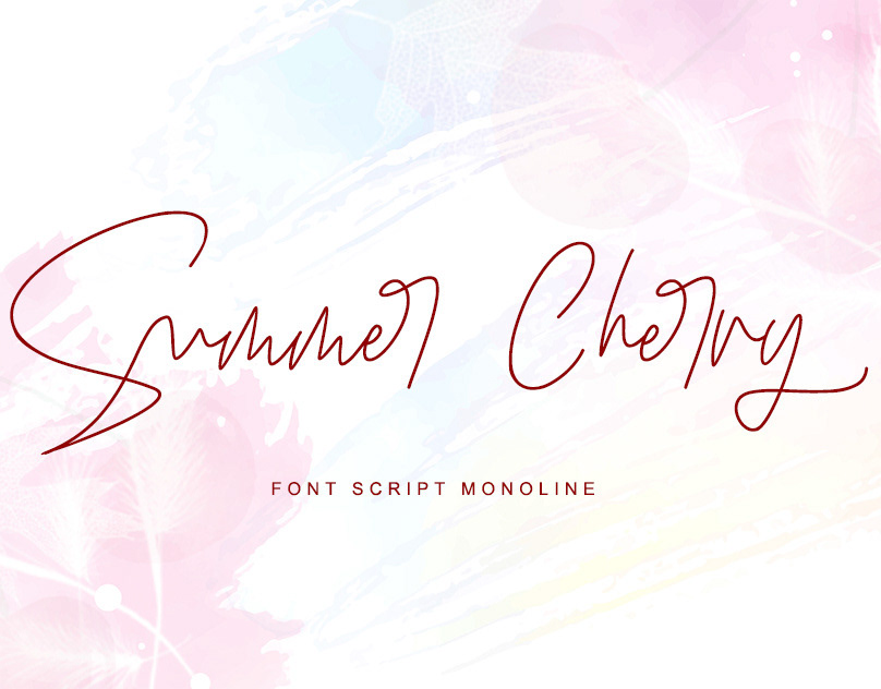 Summer Cherry || Font Script Monoline - Dezign Ark