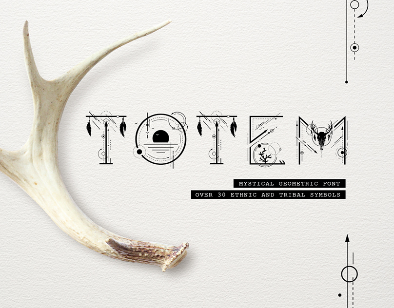 Totem. Mystical Geometric Font - Dezign Ark