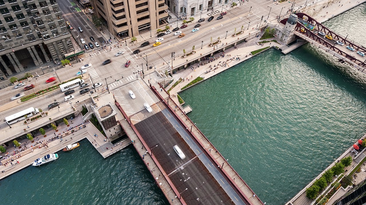 Drone footage tours bustling promenade on Chicago's riverfront - Dezign Ark