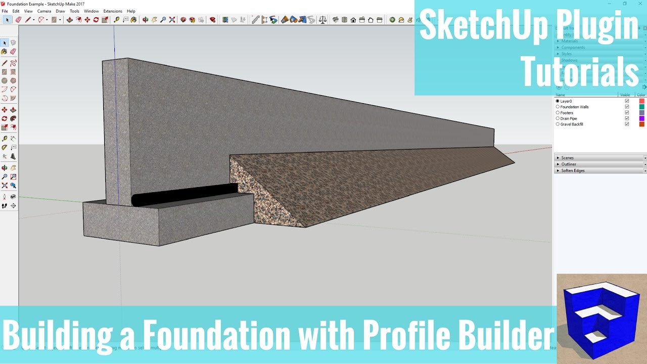 Creating a Smart Concrete Foundation Assembly in SketchUp with Profile ...