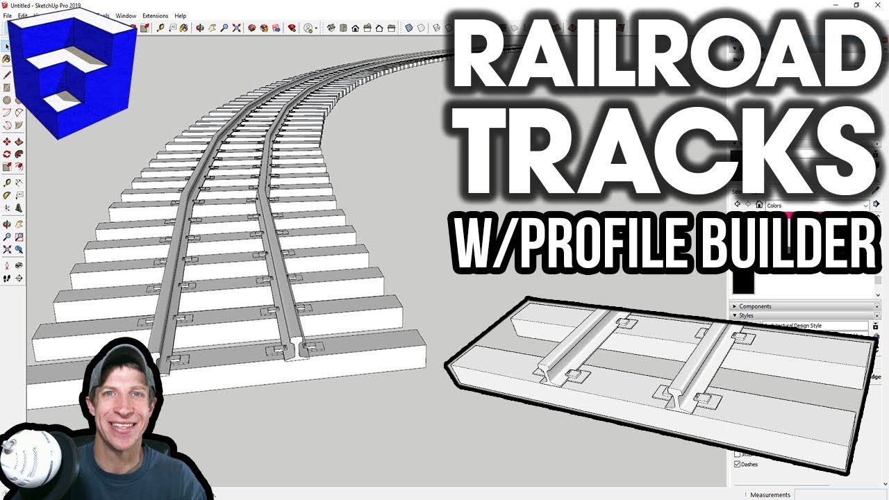 EASY RAILROAD TRACK ASSEMBLY with Profile Builder for SketchUp - Dezign Ark