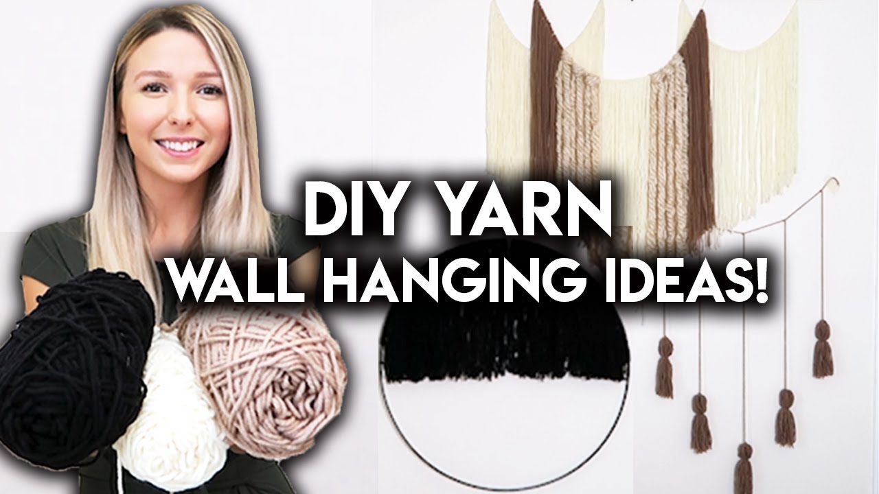 DIY ROOM DECOR IDEAS | YARN WALL HANGING - Dezign Ark