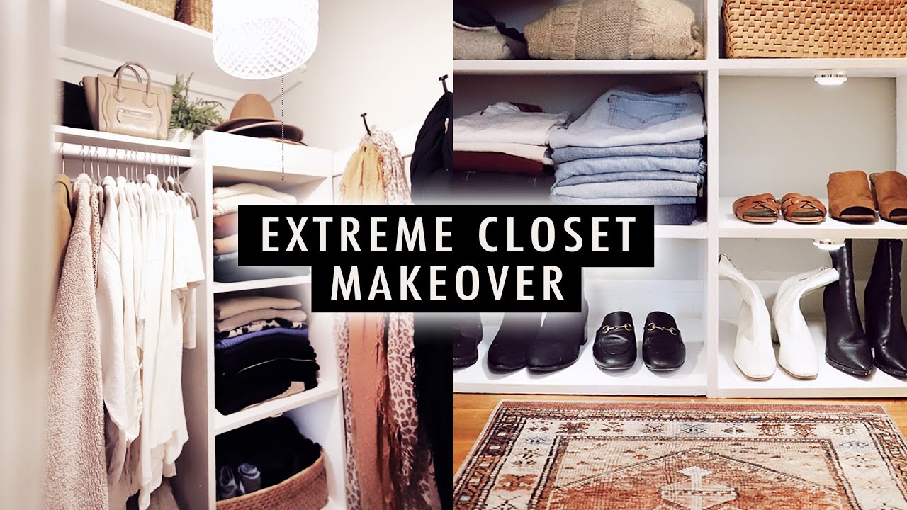 EXTREME CLOSET MAKEOVER *storage + organization hacks* | XO, MaCenna ...