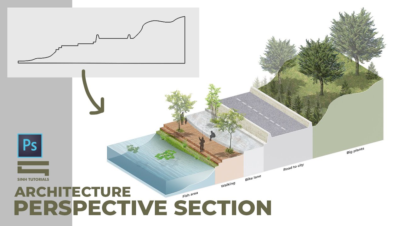Architecture Perspective Section Rendering by Photoshop - Dezign Ark