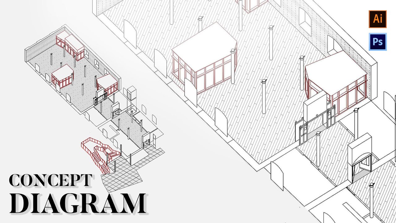 Minimal & Professional Architecture Concept Diagram - Dezign Ark