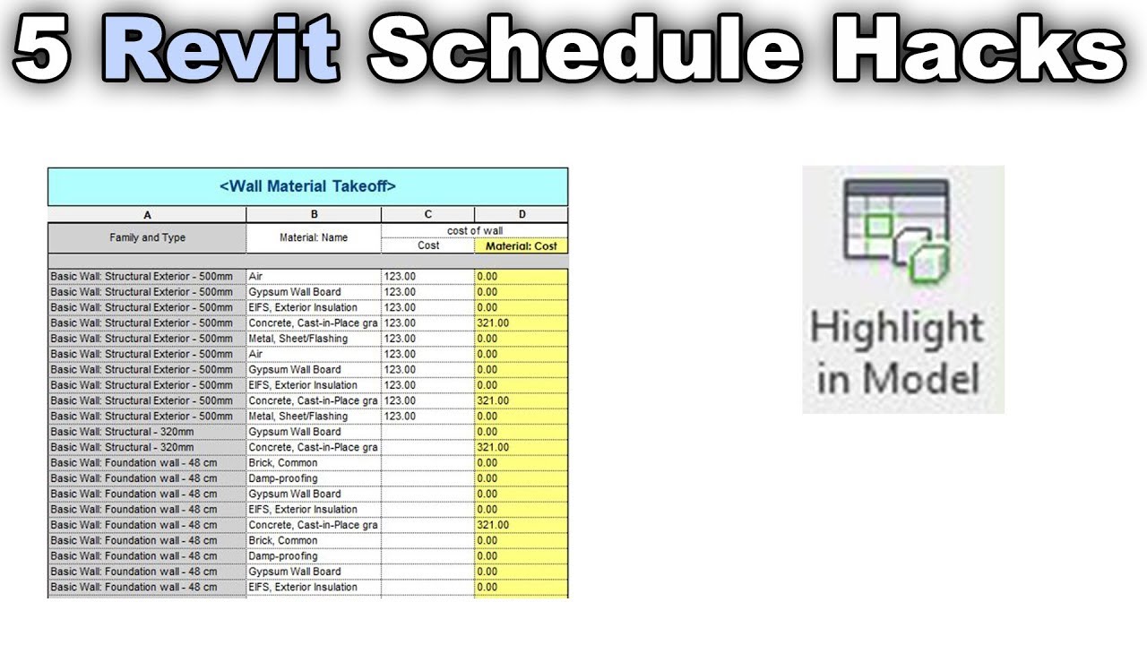 5 Tips And Tricks For Schedules In Revit Tutorial Dezign Ark