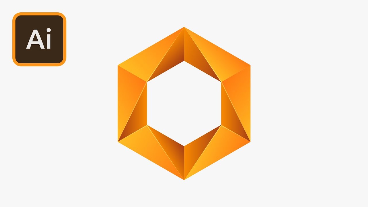 Create a Hexagon Gradient Logo in Illustrator - Dezign Ark
