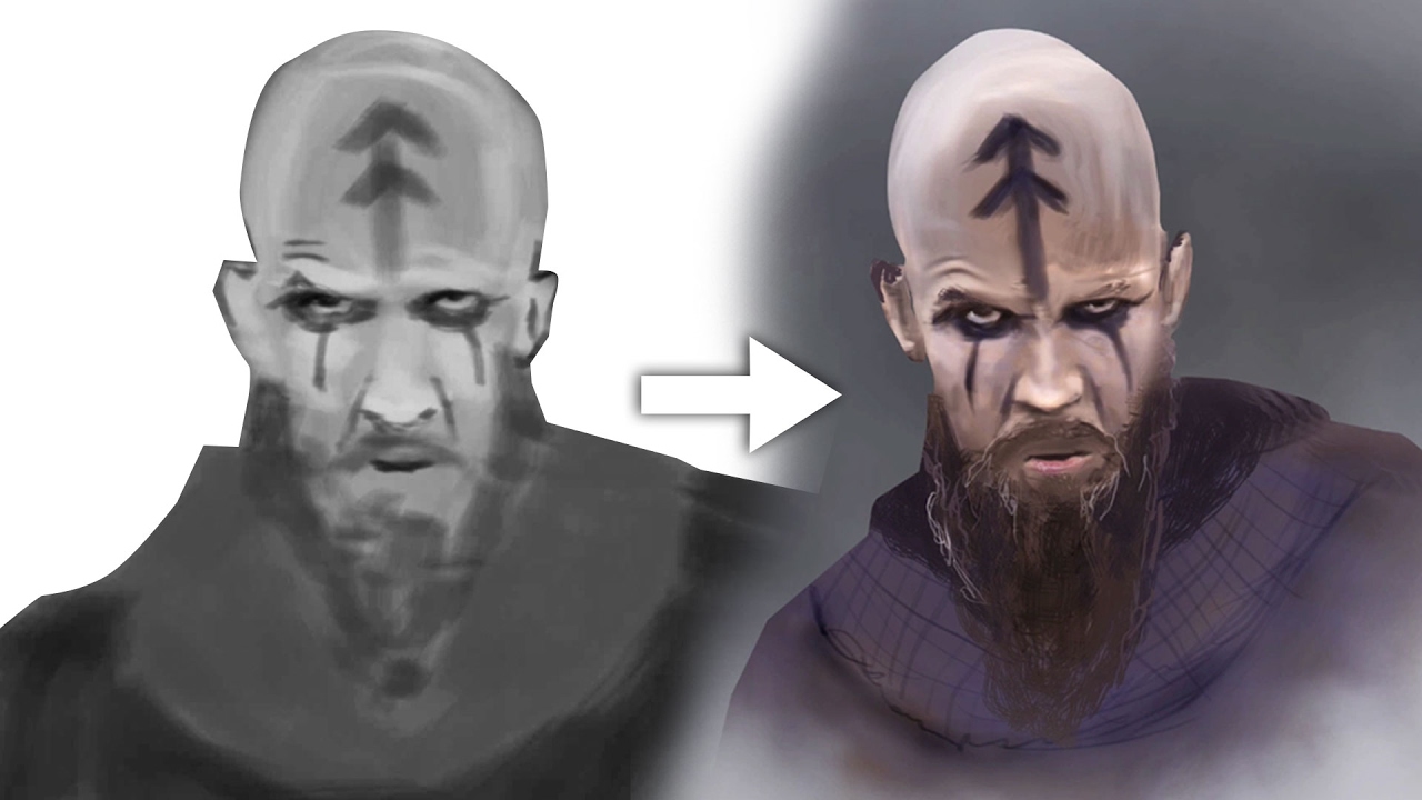 Digital Art Tutorial #1 - Floki from Vikings (time-lapse) - Dezign Ark