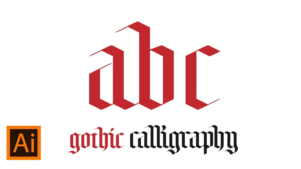 Gothic Calligraphy Lowercase Illustrator Tutorial Dezign Ark