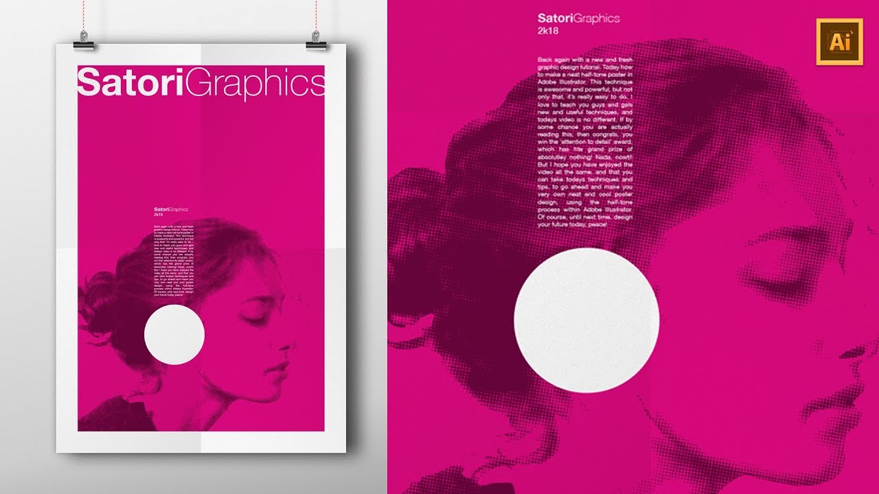 HALFTONE POSTER Design Tutorial (AESTHETIC) - Dezign Ark