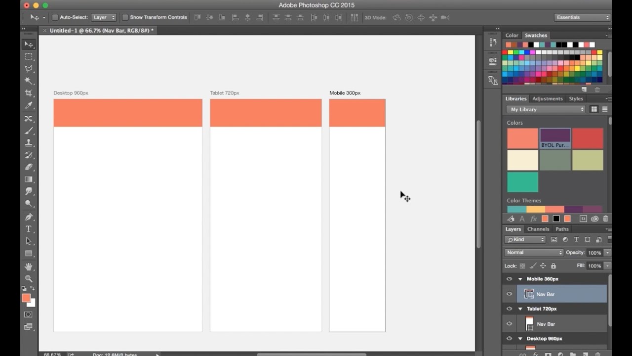 How To Use Artboards Photoshop CC 2015 Tutorial - Create Web Page ...