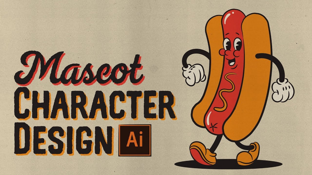 How To Draw A Retro Mascot Character Design In Illustrator Dezign Ark