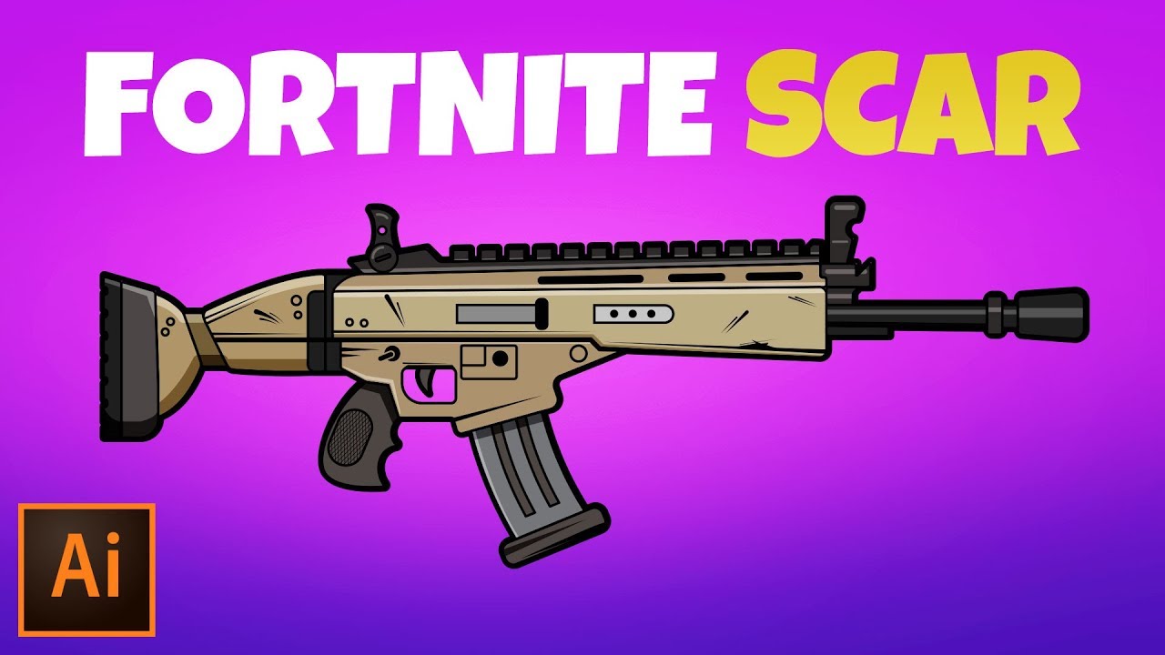 How to Make a FORTNITE SCAR in Adobe Illustrator! - Dezign Ark