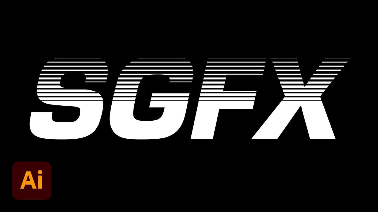 Illustrator Text Effect Tutorial Futuristic Gradient Speed Lines