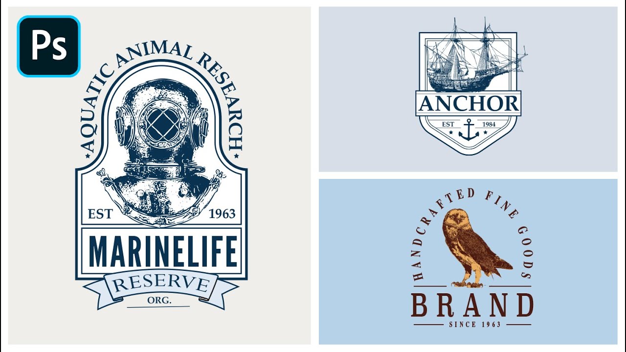 Logo Design Tutorial | Adobe Photoshop/Illustrator | Mastering Vintage ...