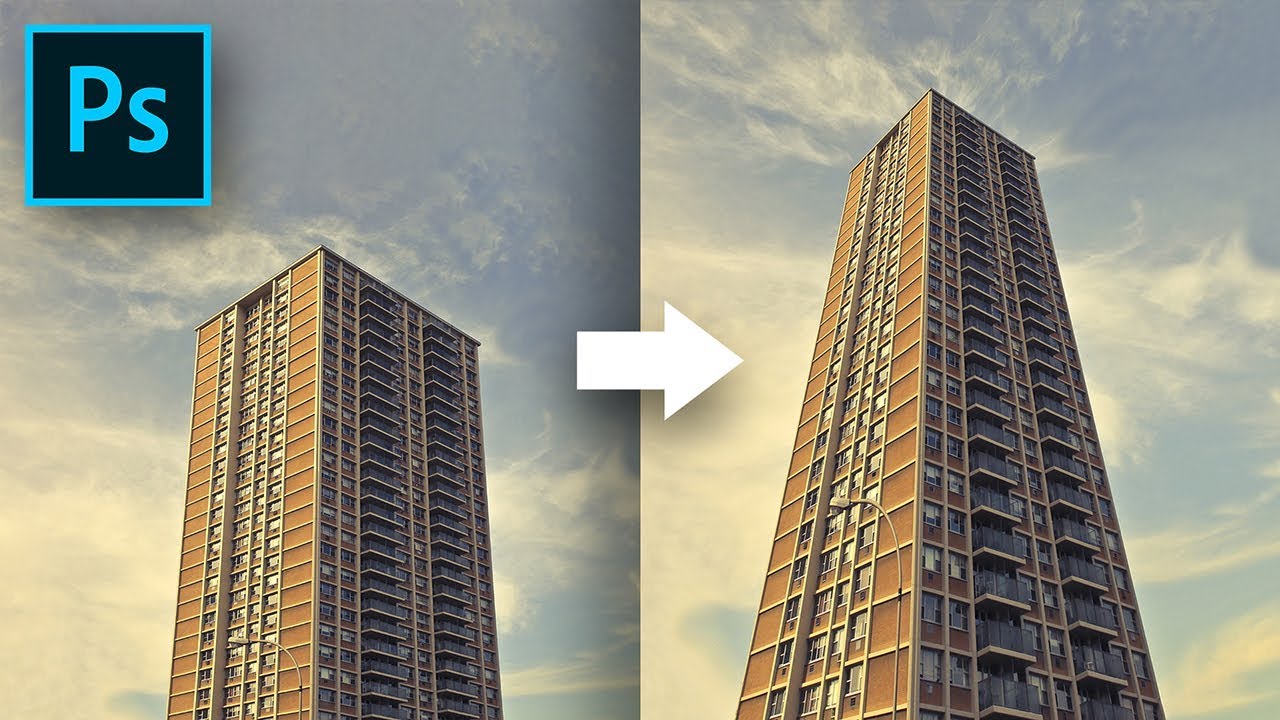 Simple Trick to Make Buildings Dramatically Taller! - Photoshop ...