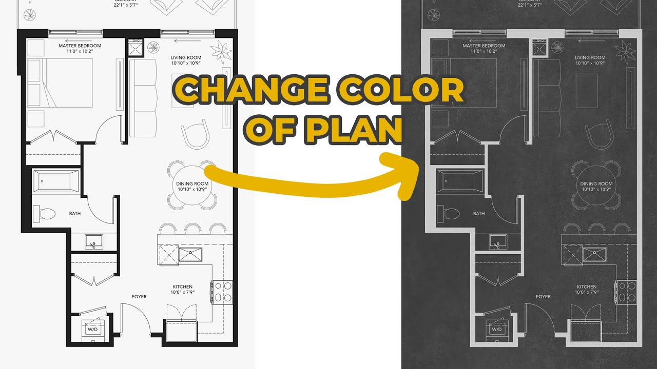 Change color of Architecture Plan by Photoshop #Shorts - Dezign Ark