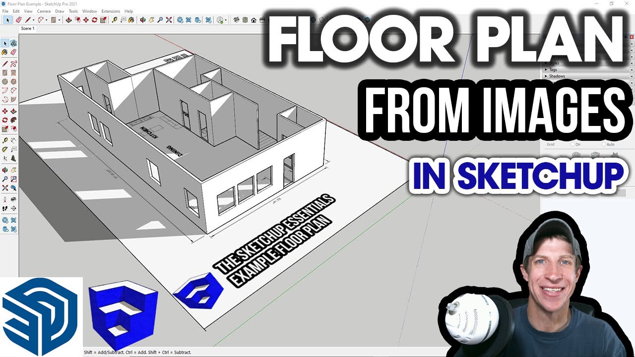 FLOOR PLANS FROM IMAGES in SketchUp Pro! Updated for 2021! (Getting Started with SketchUp Pro Ep ...