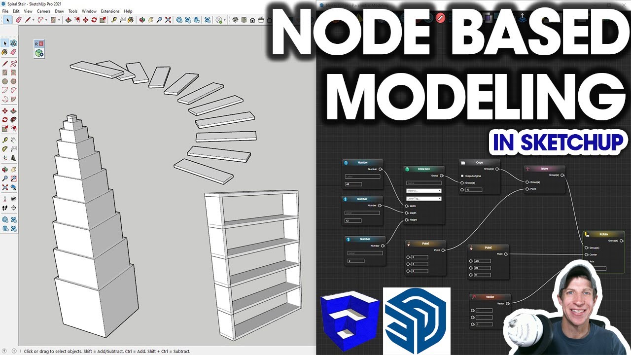 Modeling in SketchUp WITH NODES! Parametric Modeling for SketchUp Extension - Dezign Ark