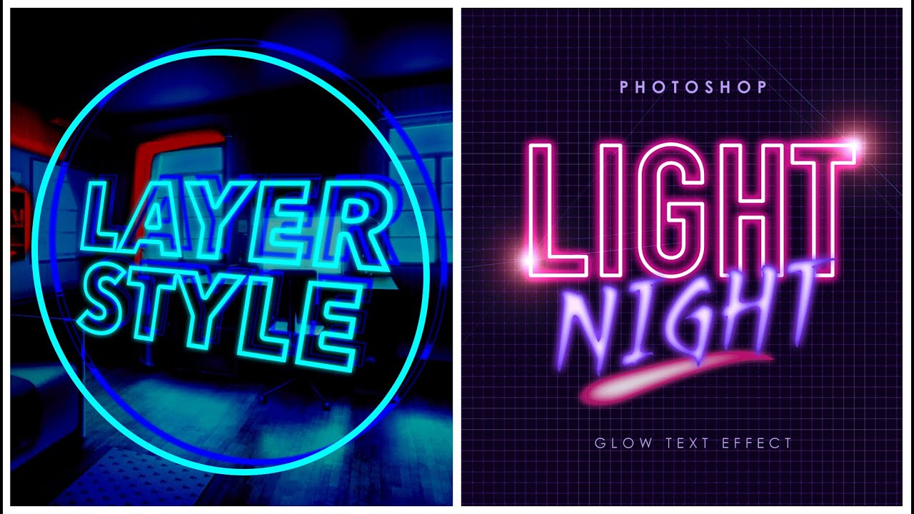 Glow Text Effect in Adobe Photoshop | Layer Style, Blending Options ...