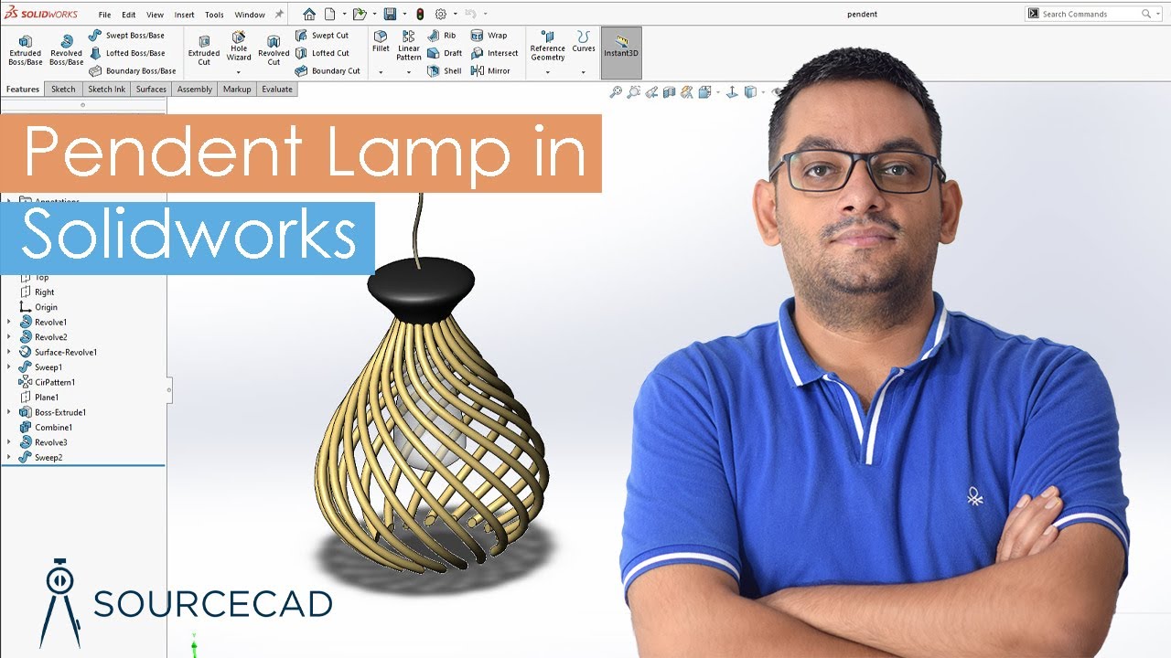 Making a pendent lamp in Solidworks - Dezign Ark