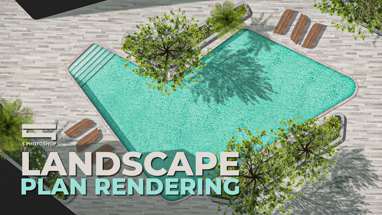 Architecture Landscape Plan rendering by Photoshop - Dezign Ark