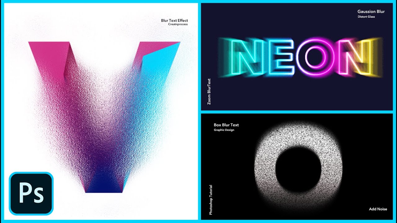 Blur Text Effect in Adobe Photoshop | Tilt shift , Zoom, Box Blur ...