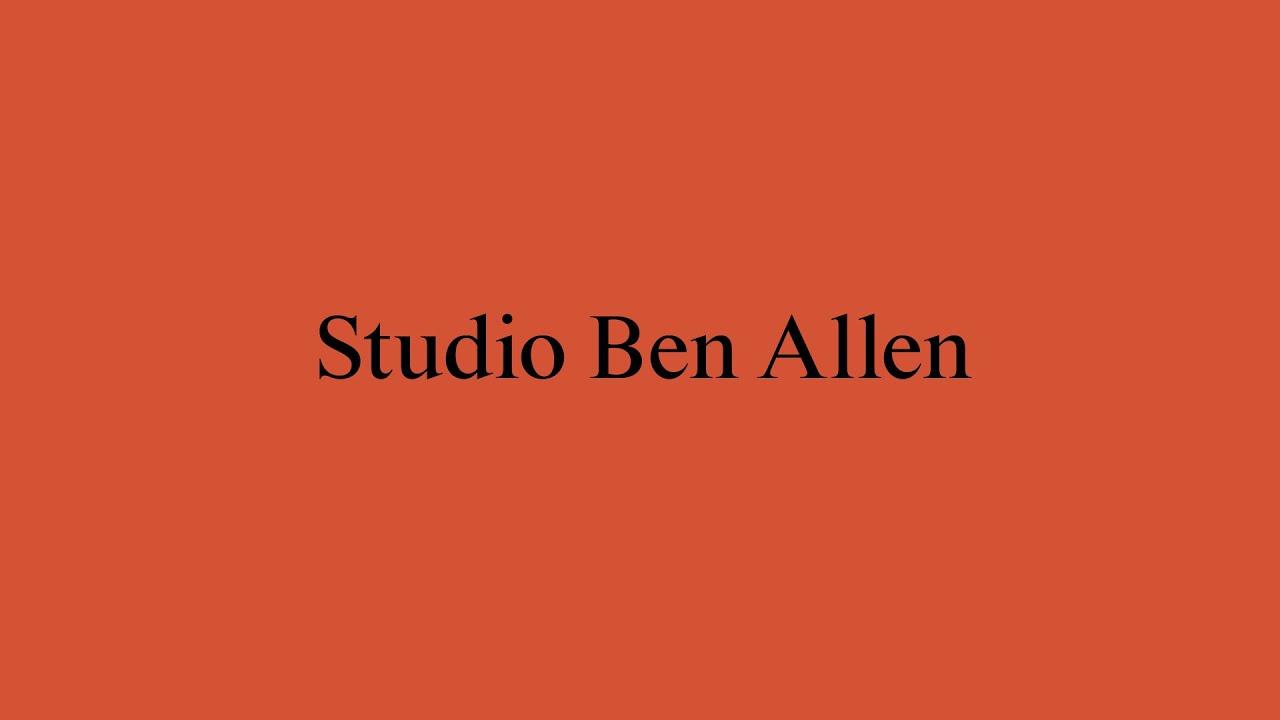 New Architects 4: Studio Ben Allen - Dezign Ark