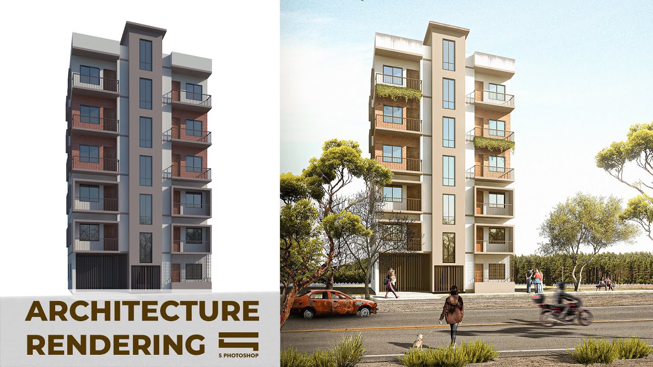 Architecture Rendering using Photoshop step by step - Dezign Ark
