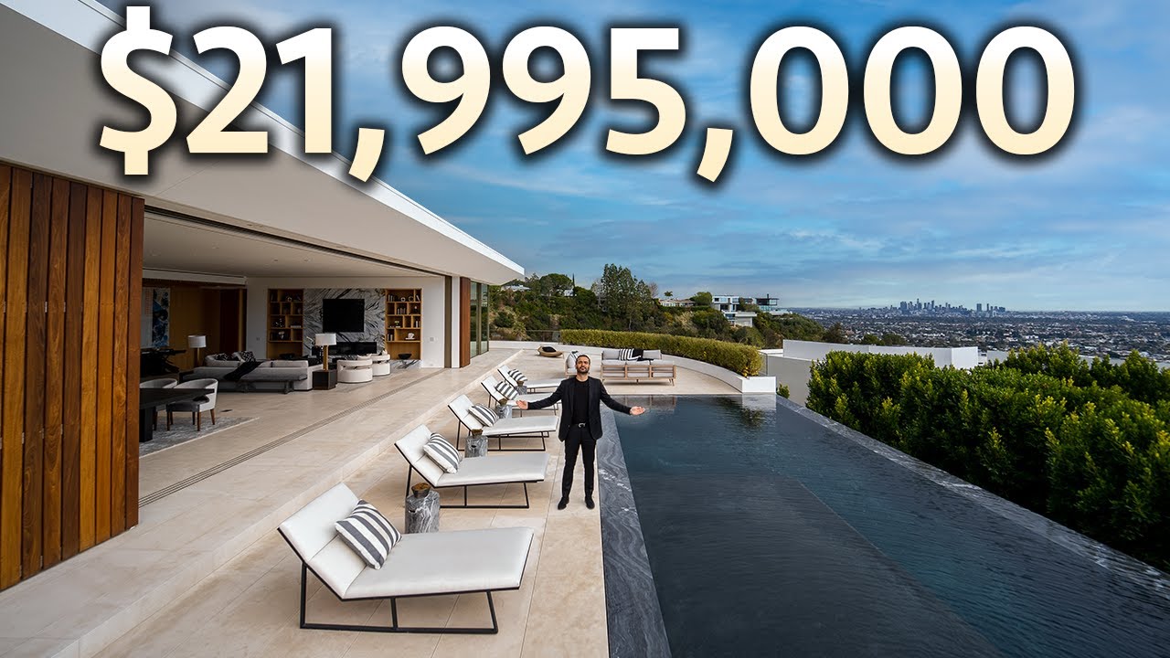 Inside a $21,995,000 HOLLYWOOD HILLS Modern Mega Mansion with The Best ...