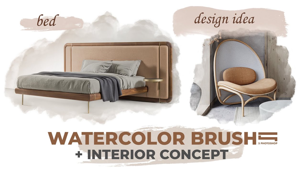 Interior Concept Board by Watercolor Brush Photoshop - Dezign Ark