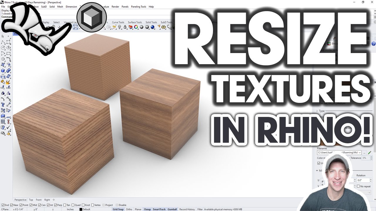 How to RESIZE AND REPOSITION Textures in Rhino! (Easy Tutorial ...