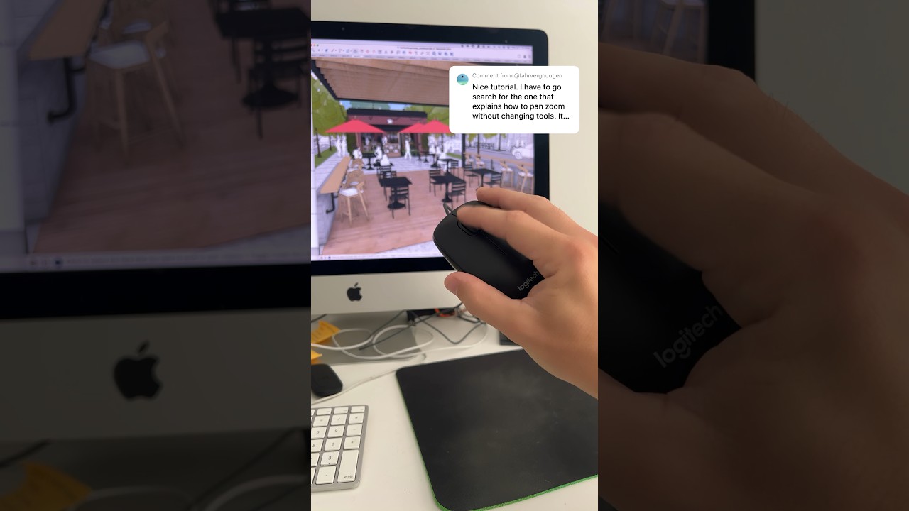 How to Pan and Zoom without changing tools #sketchup #3d - Dezign Ark