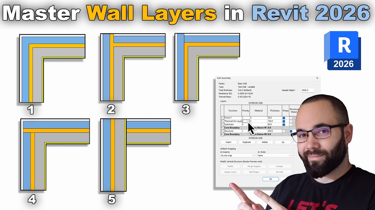 Wall Layer Priority in Revit 2026 Tutorial - Dezign Ark