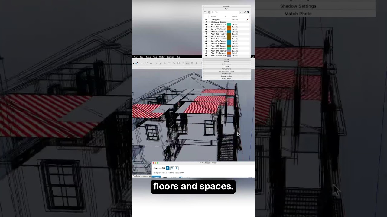 Finding Spaces in a SketchUp Model #sketchup - Dezign Ark